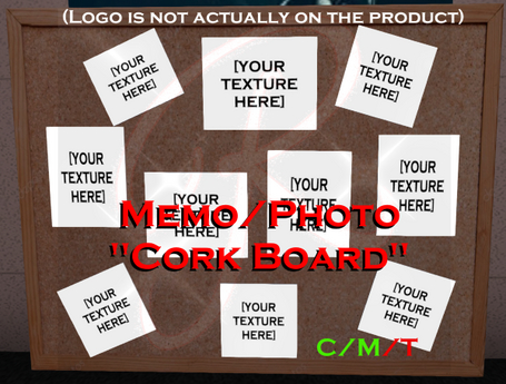 Second Life Marketplace - Memo/Photo "Cork Board" (Copy Edition) [Boxed]